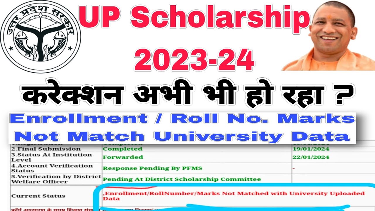 Up Scholarship Status 2023 24। Uttar Pradesh Scholarship Correction