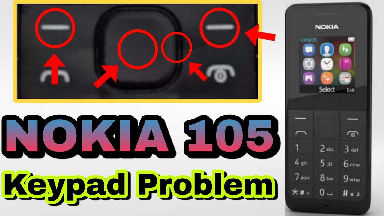 Nokia RM-1133 (105) Menu Button, Right Side, Select Key, Exit Key, not ...