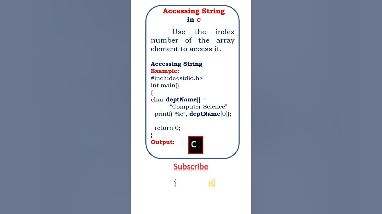 Accessing Strings In C Ensolutions5210 En Strings String C Clanguage