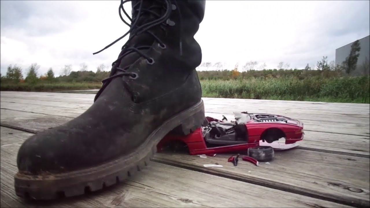 Timberland Boots stomp, trample and destroy collectible BMW model toy ...