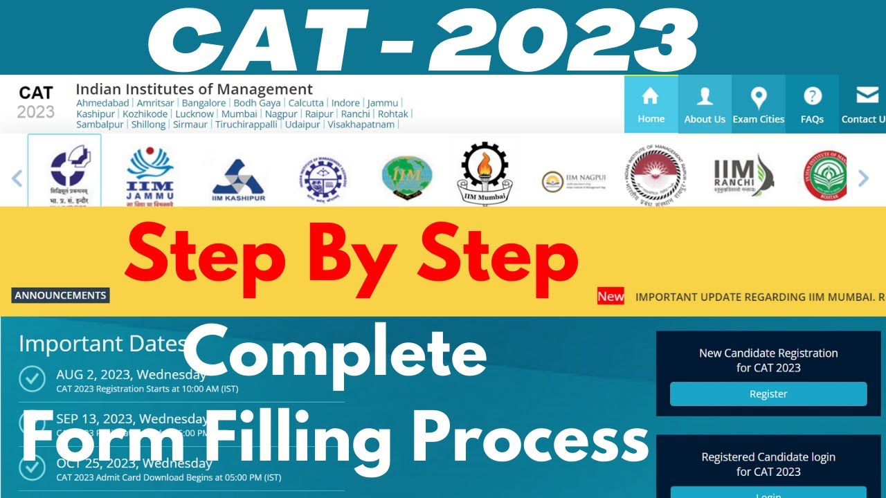 CAT - 2023 | Step By Step Complete Form Filling Process | Avoid ...