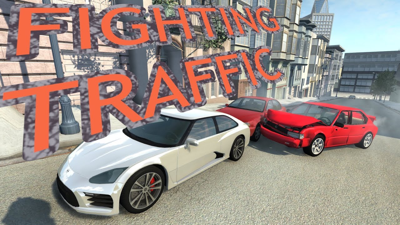 Fighting Traffic in Traffic Battle - BeamNG.drive - YouTube