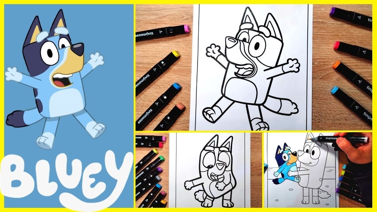 Bluey Coloring Book Page Compilation | Bluey - Bingo - Bluey & mom ...
