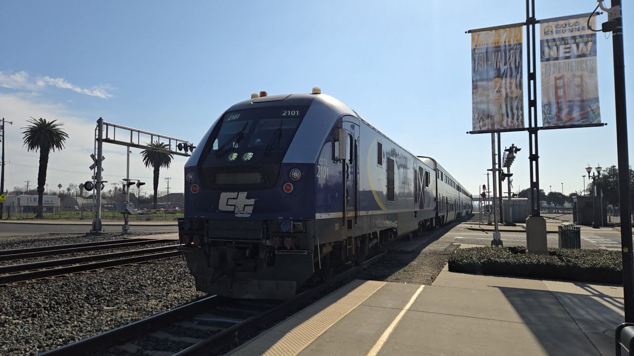 Amtrak Gold Runner #701 at Stockton Robert J. Cabral Station with CDTX ...