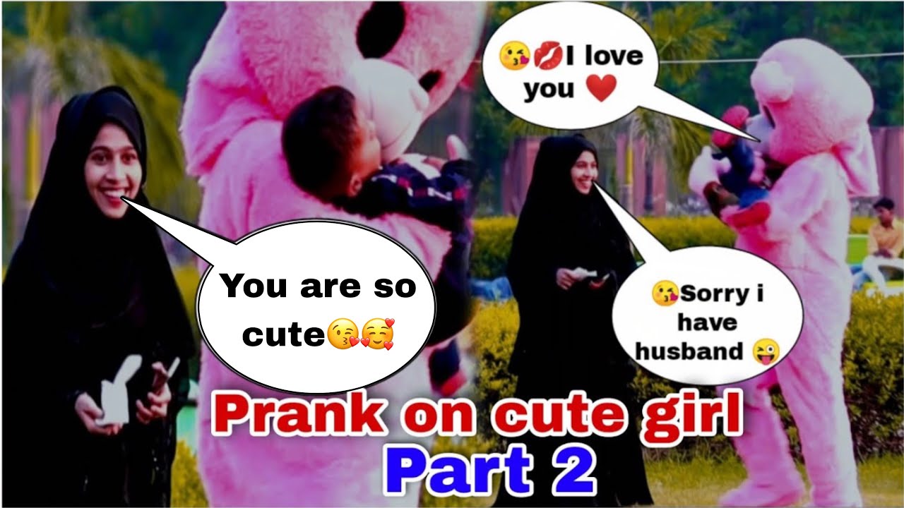 Prank On Cute Girls Part 2😂teddy Bear Prank And Irritating Pink Teddy