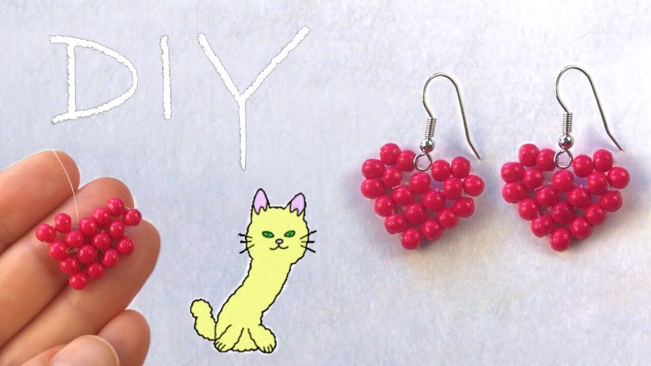 Seed Bead Heart Earrings | Beaded Heart Tutorial | Beaded Heart ...