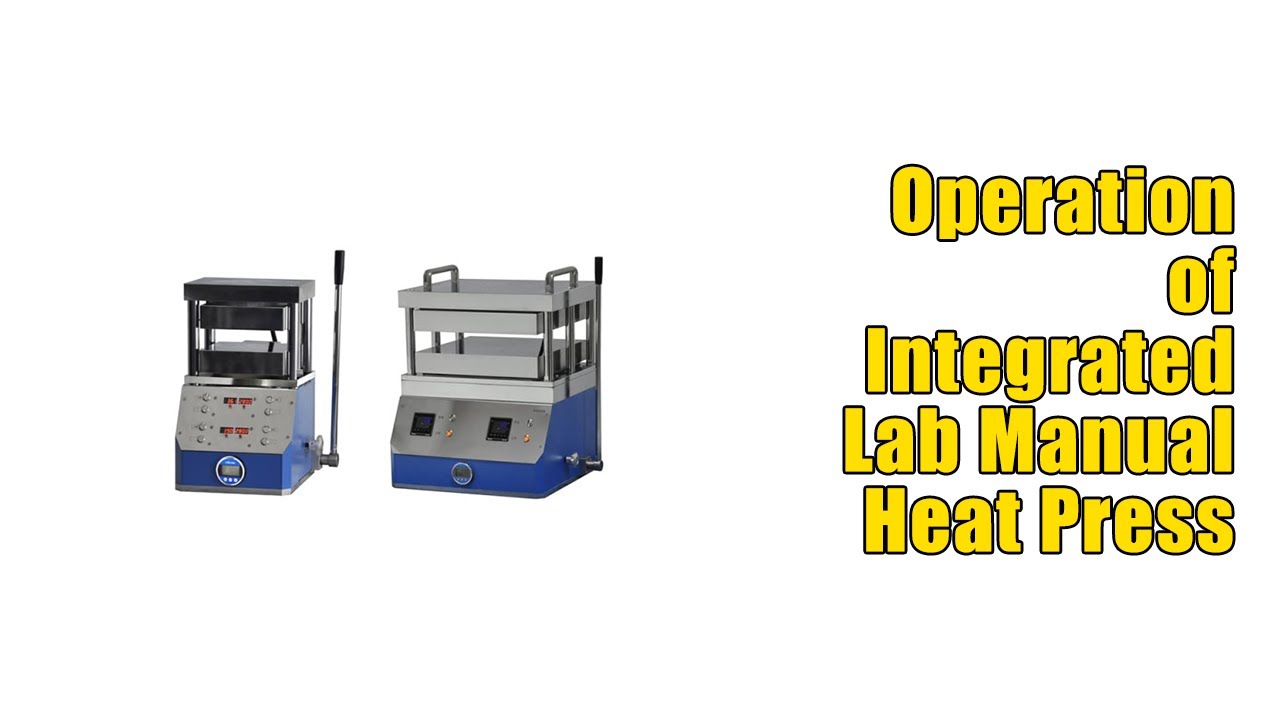 Operation of Integrated manual heated lab press - YouTube