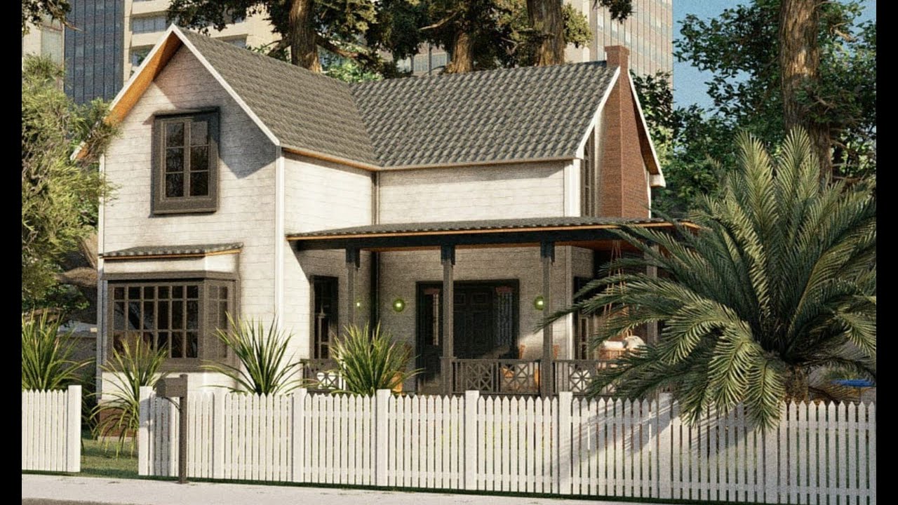 SketchUp House design - Old single family house model - YouTube