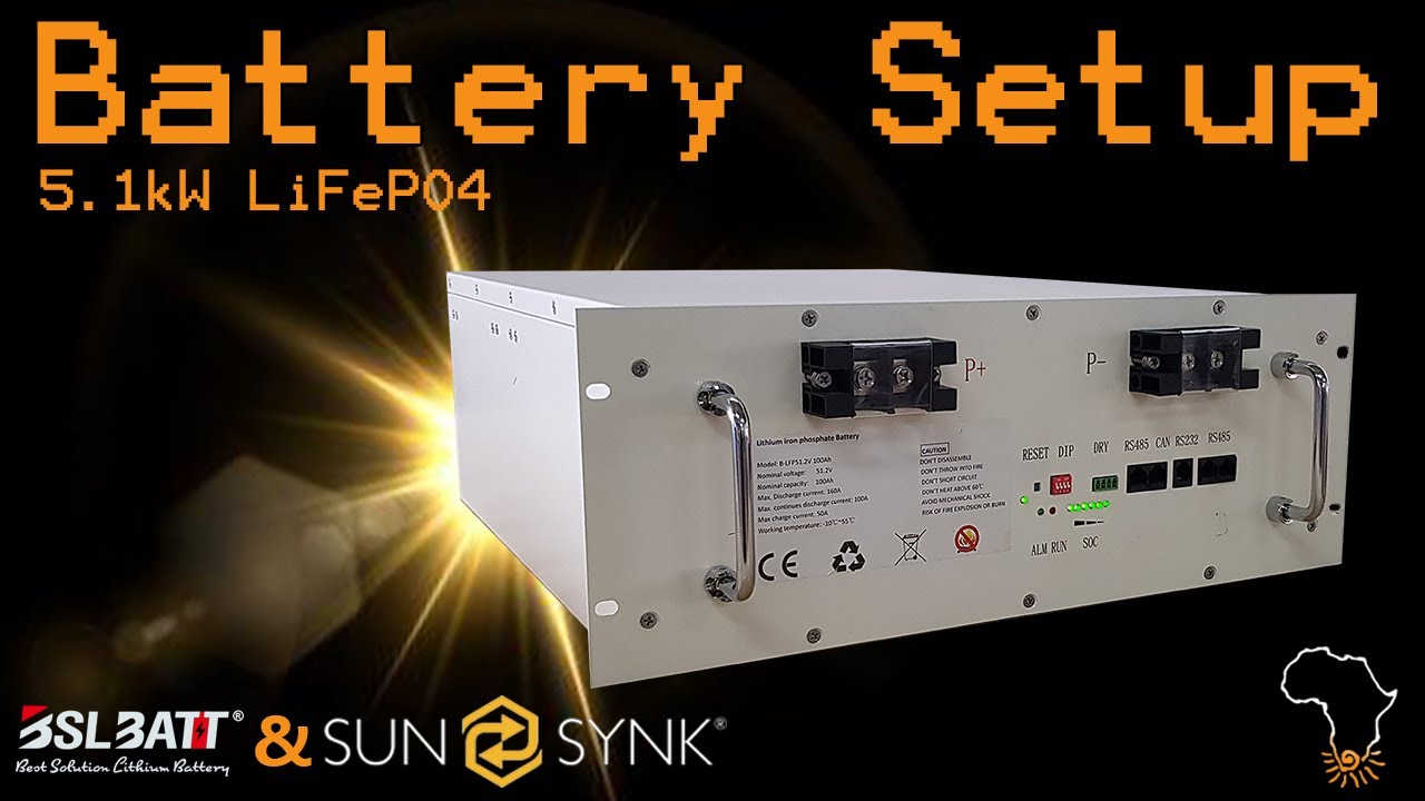 Sunsynk to BSL 5.1kW LiFePO4 battery settings. - YouTube