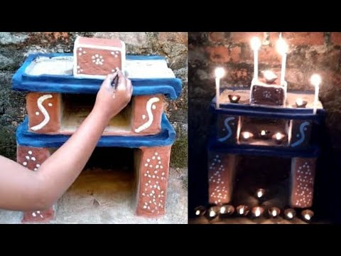 DIY Diwali Clay Gharonda/How To Make Clay House For Diwali/ घरौंदा कैसे ...