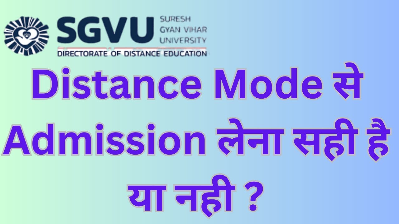 Unlock Your Future: Admission Open at Suresh Gyan Vihar University - Distance Learning #sgvu ...