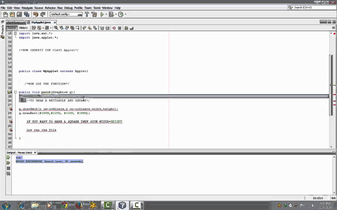 Write a program to draw a rectangle in an applet - YouTube