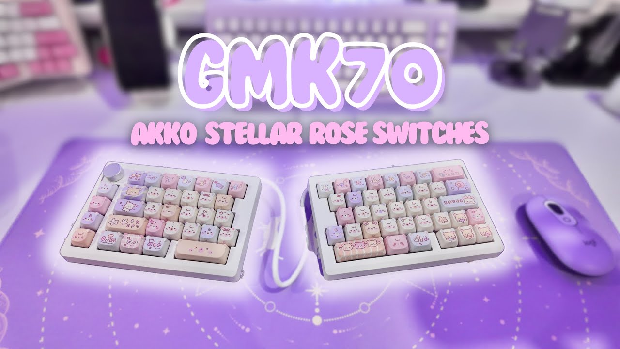 GMK70 | Akko Stellar Rose Switches | EAO Profile Keycaps - YouTube