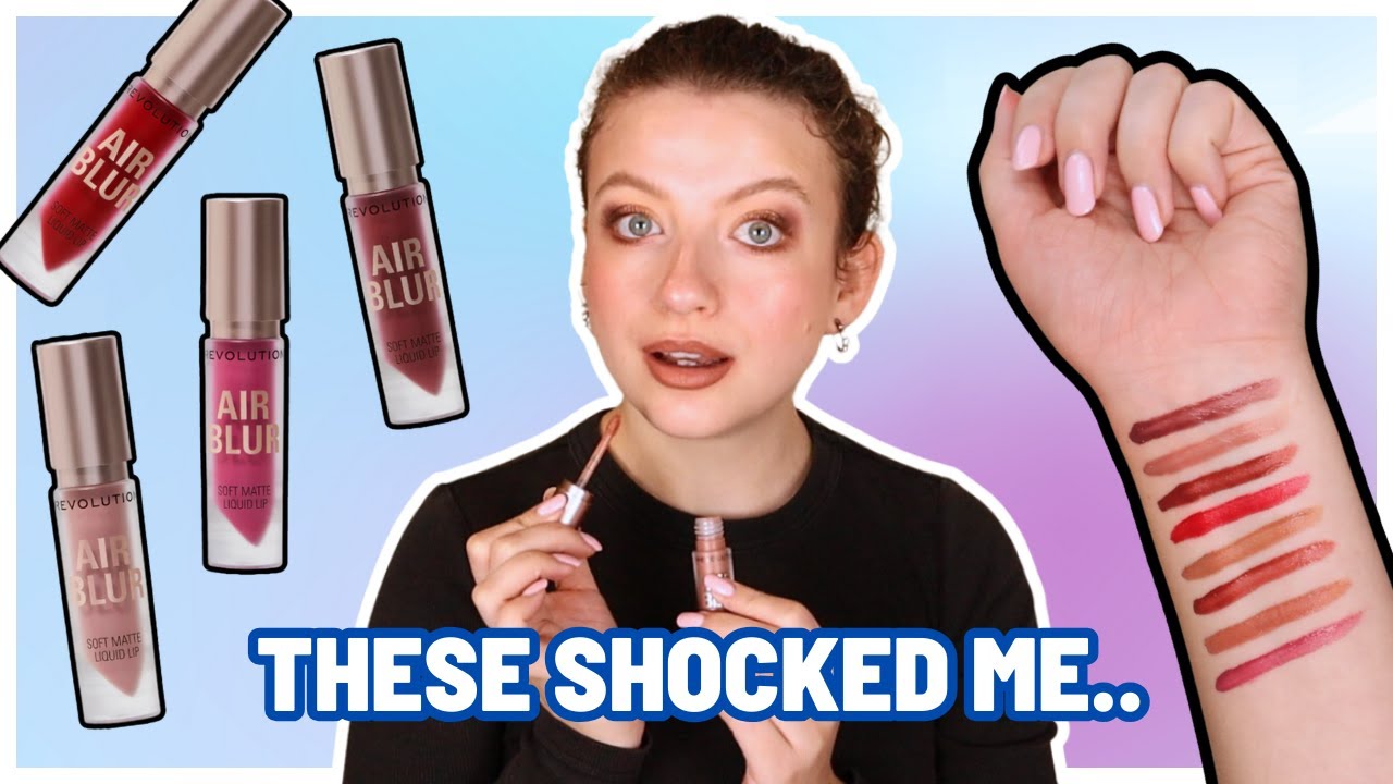 NEW MAKEUP REVOLUTION AIR BLUR MATTE LIQUID LIPSTICKS / LIP SWATCHES OF ...