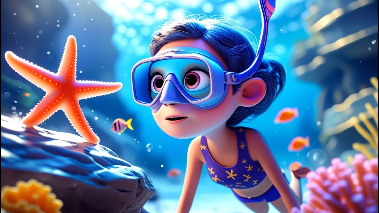 POLLY GLOTTY and her friends SNORKEL in the OCEAN and learn new ENGLISH ...