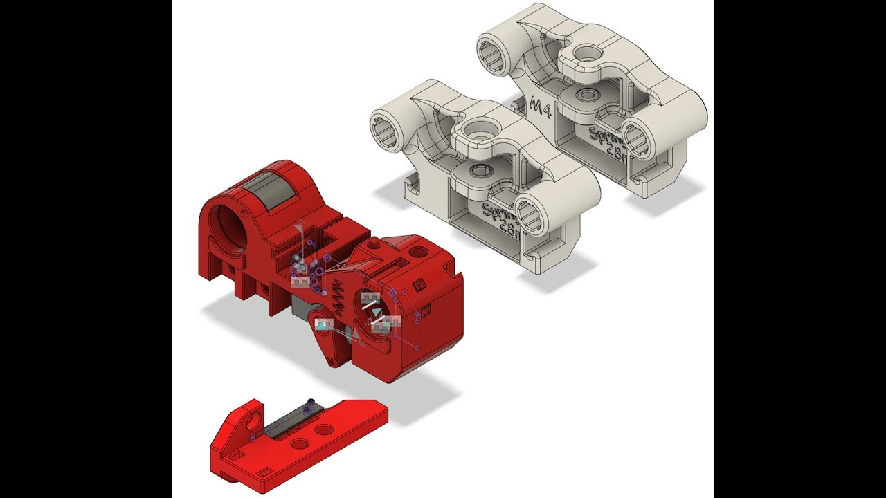 ERCF V2 mod selector for 28mm (17g) servo up down and move - YouTube