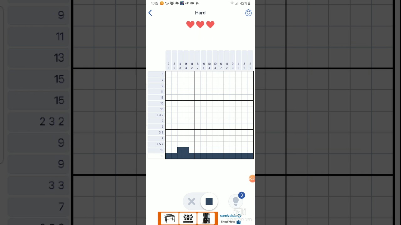Finishing a 15X15 nonogram in less than 6 min - YouTube