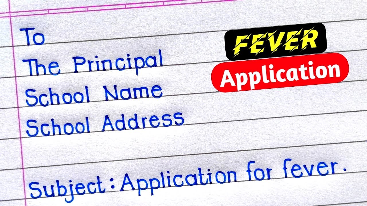 Application For Fever | Application For Sick Leave | Application ...