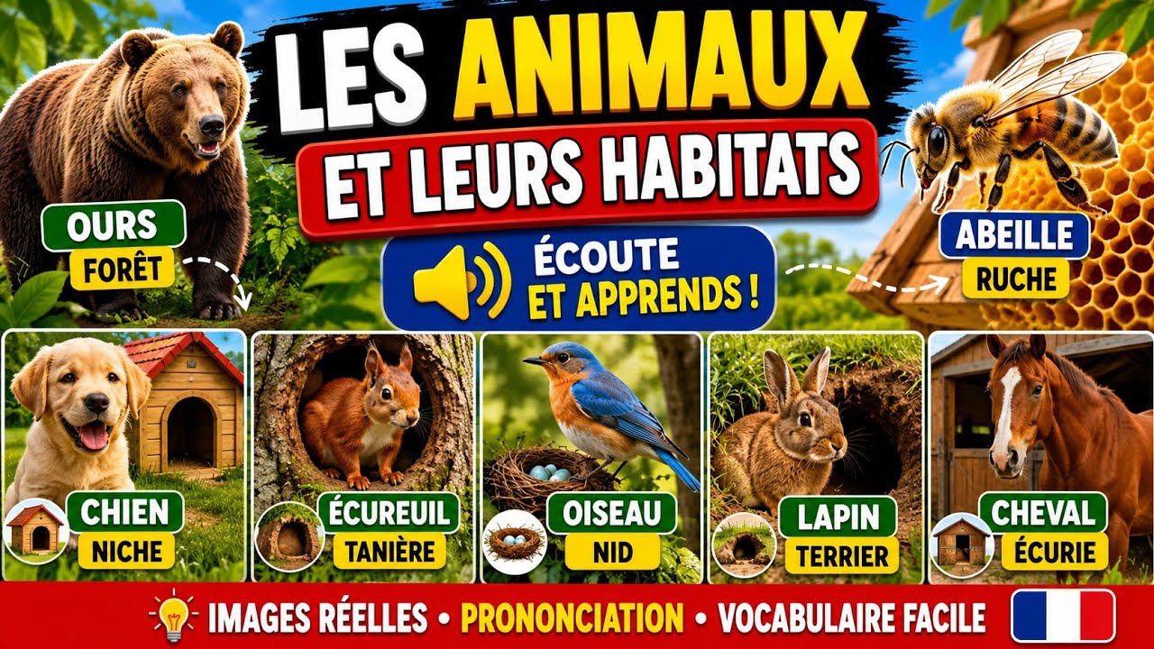 Les animaux et leurs habitats en images| Les habitats des animaux ...