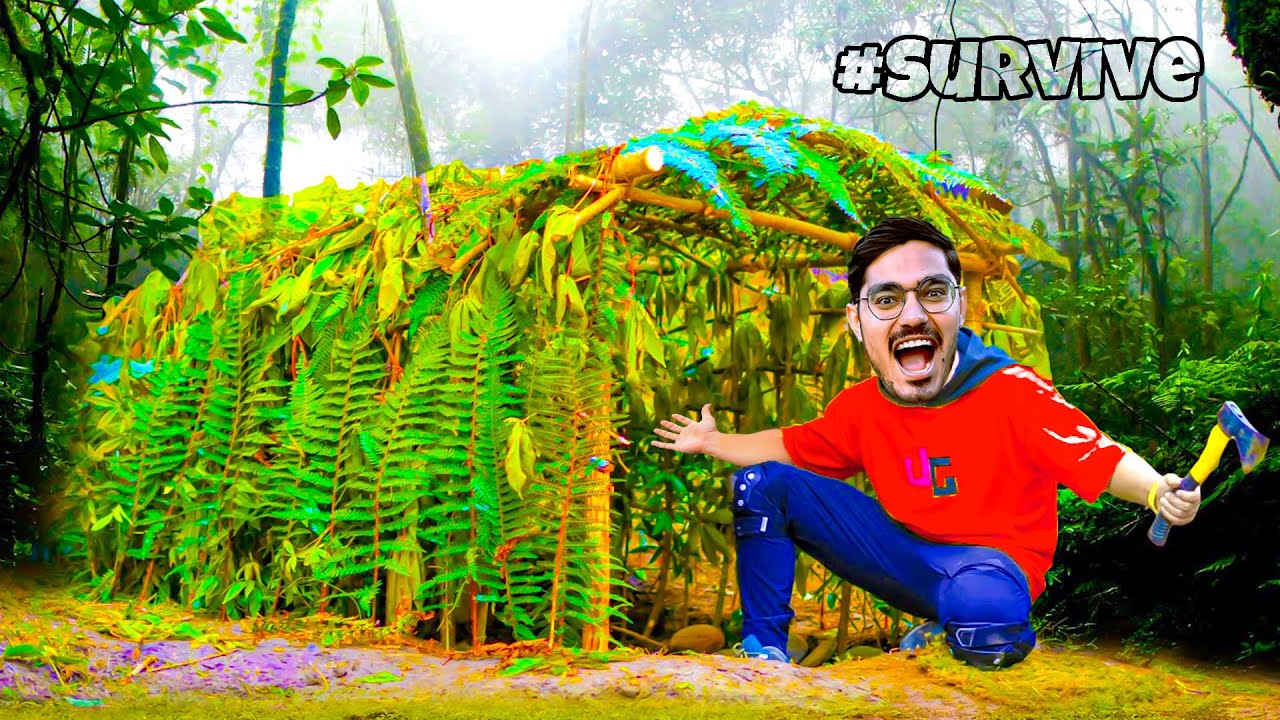 24 Hours In Jungle Challenge Will I Survive - YouTube