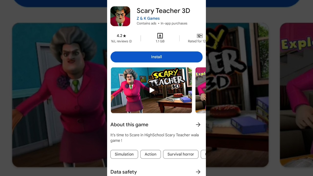 scary teacher full gameplay in channel - YouTube