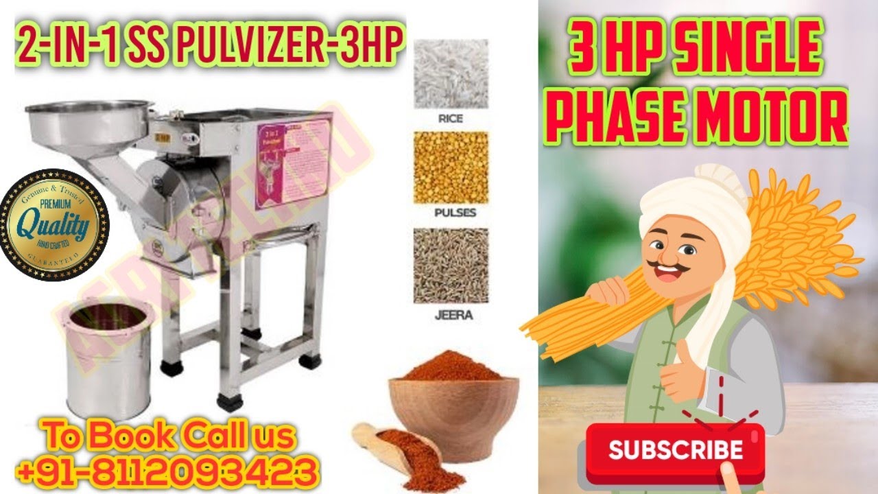 2 In 1 SS Pulvizer-(3HP Single Phase) #pulverizer , #flourmillmachine ...
