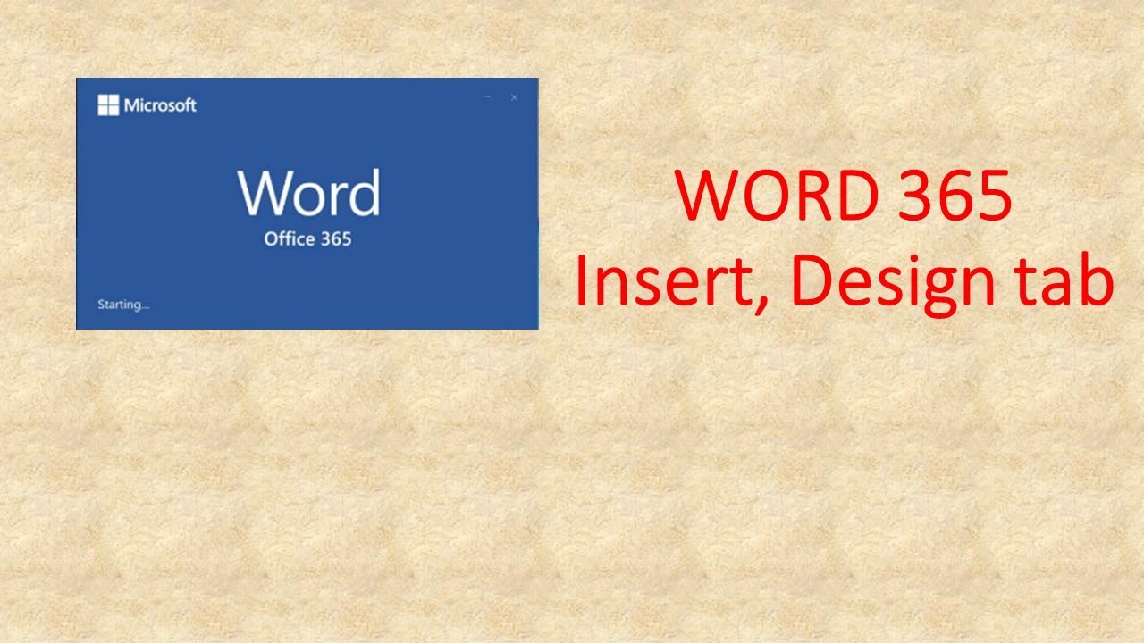 word 2016|word365 | insert tab| design tab - YouTube