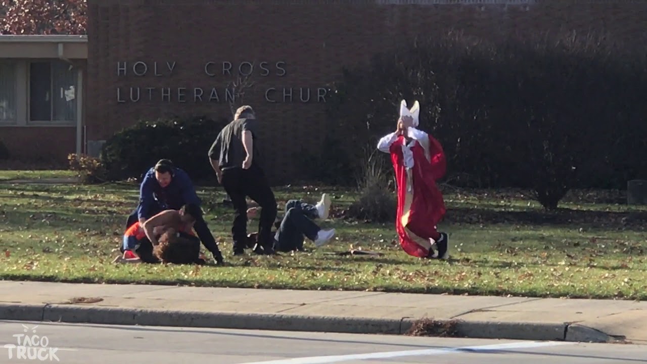 Religious Leaders CAUGHT Fighting Outside Church - YouTube