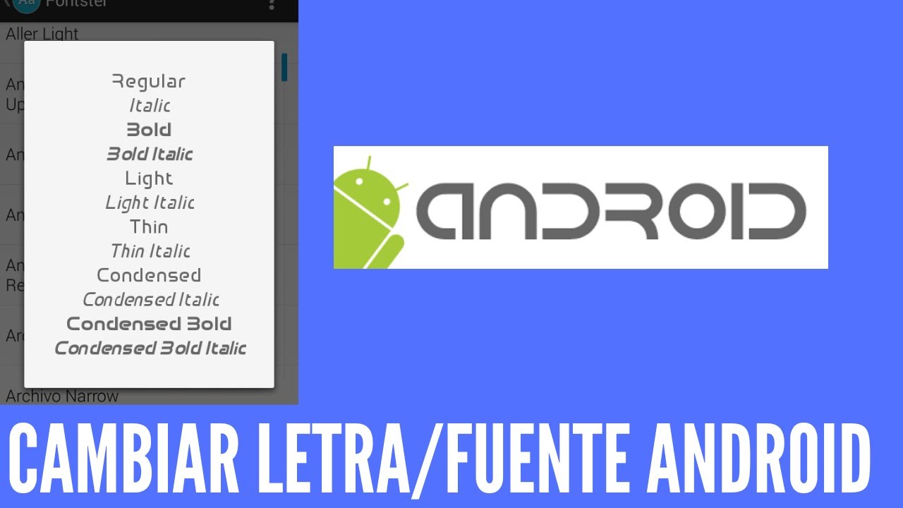 Cambiar tipo de letra/fuente Celular o Tablet Android - YouTube