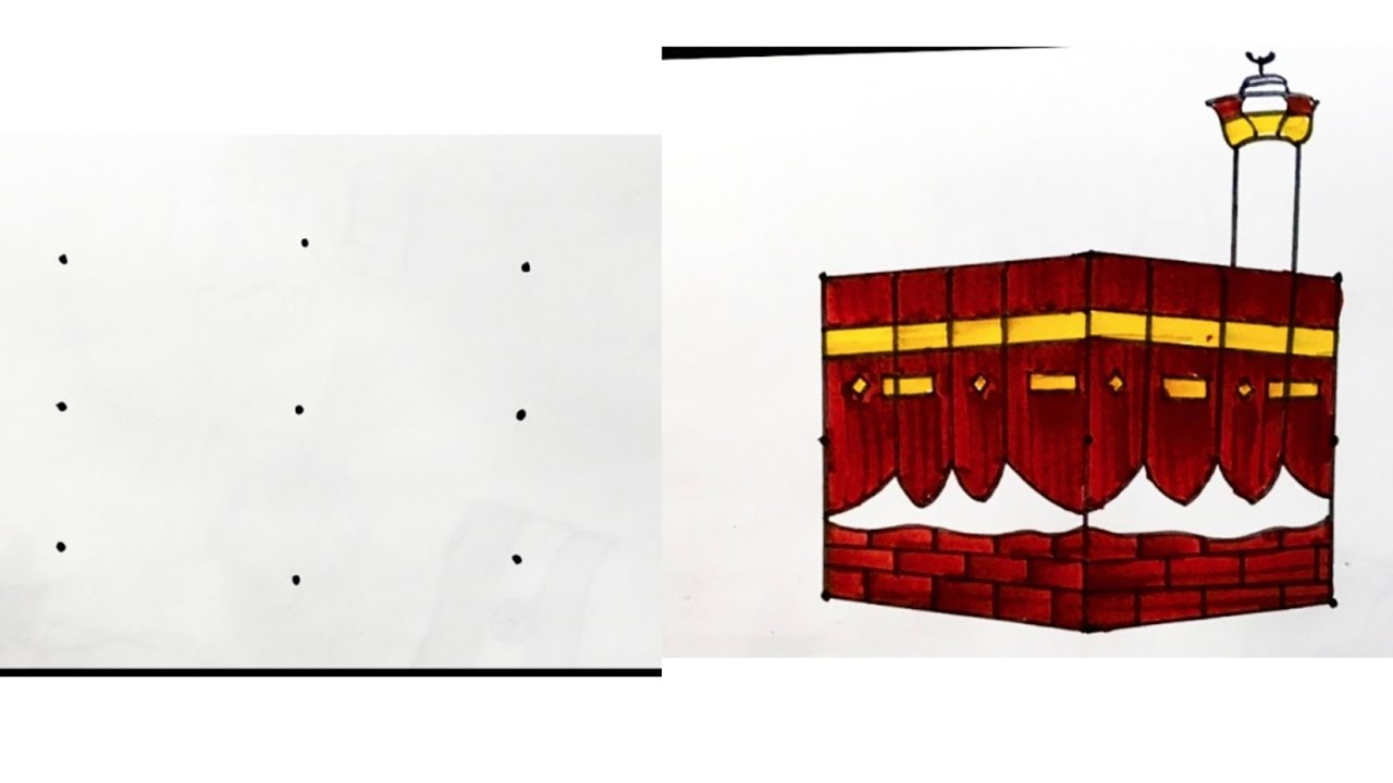 kaaba drawing tutorial ll how to draw kaaba drawing very easy ll Ramzan ...