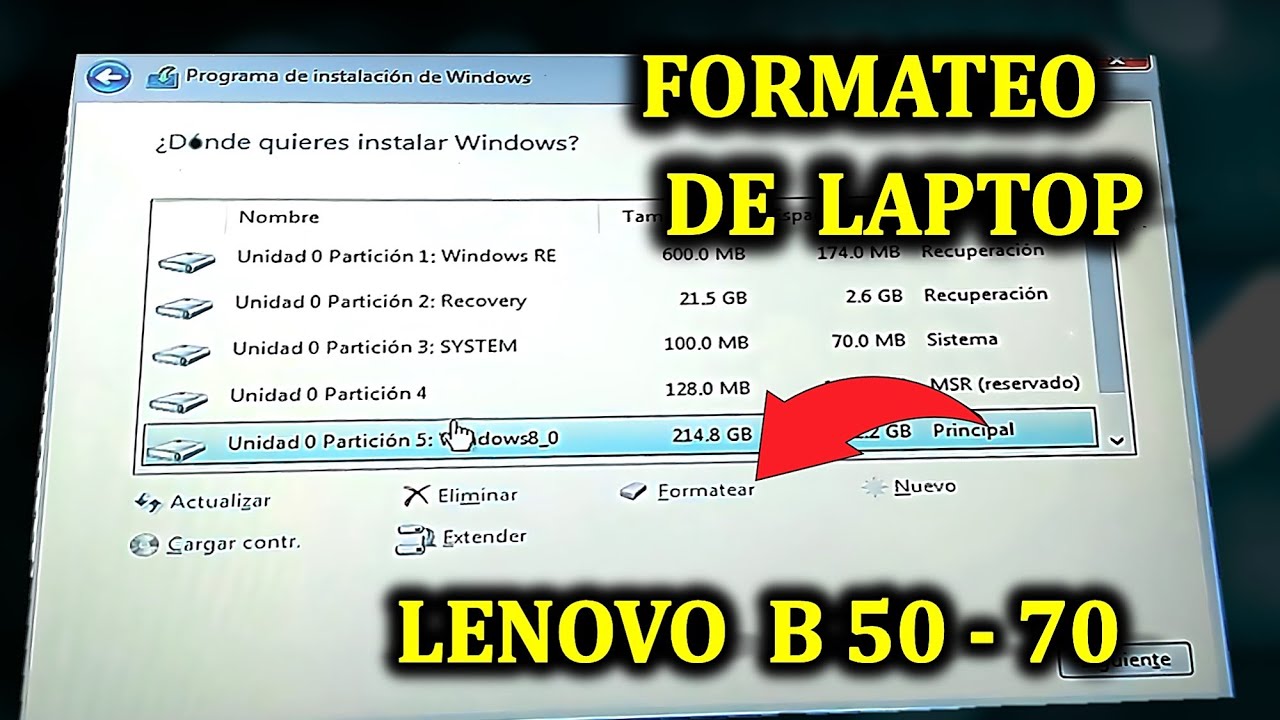 COMO FORMATEAR UNA LAPTOP LENOVO B50-70 PASO A PASO / TUTORIAL 2023 ...