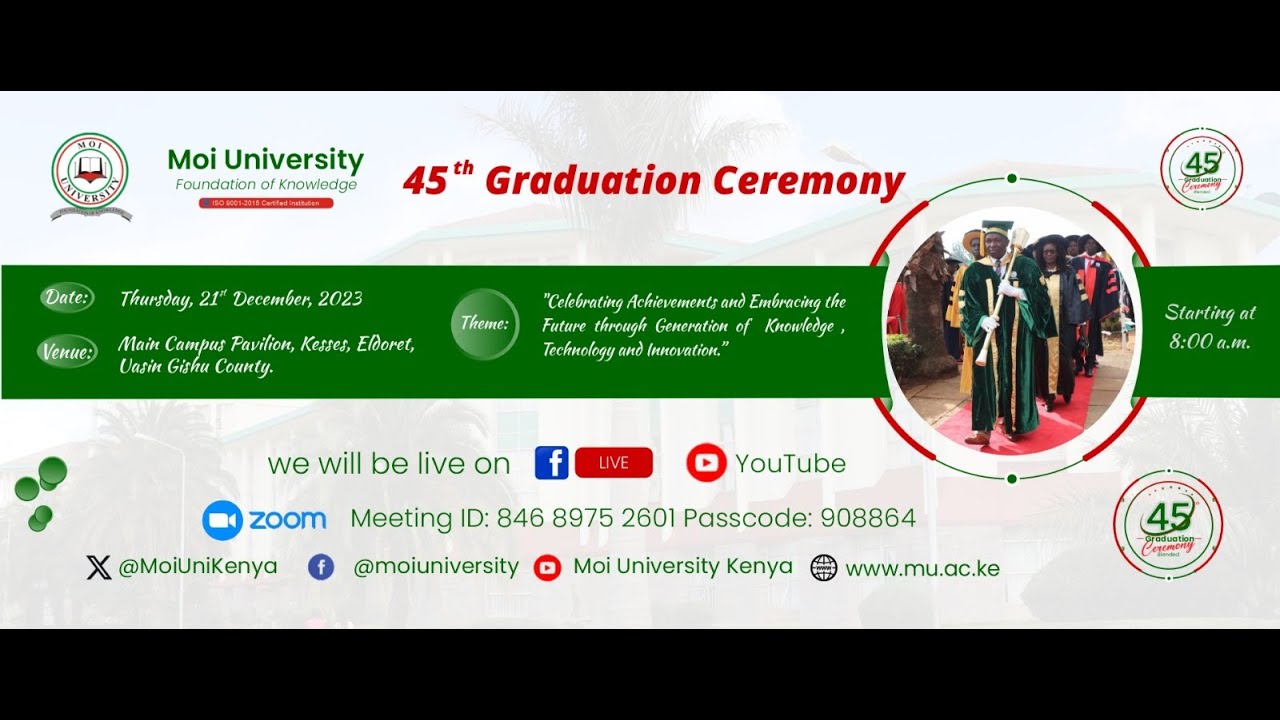 MOI UNIVERSITY GRADUATION 2023 LIVE: WATCH THE GRADUANDS CELEBRATE # ...