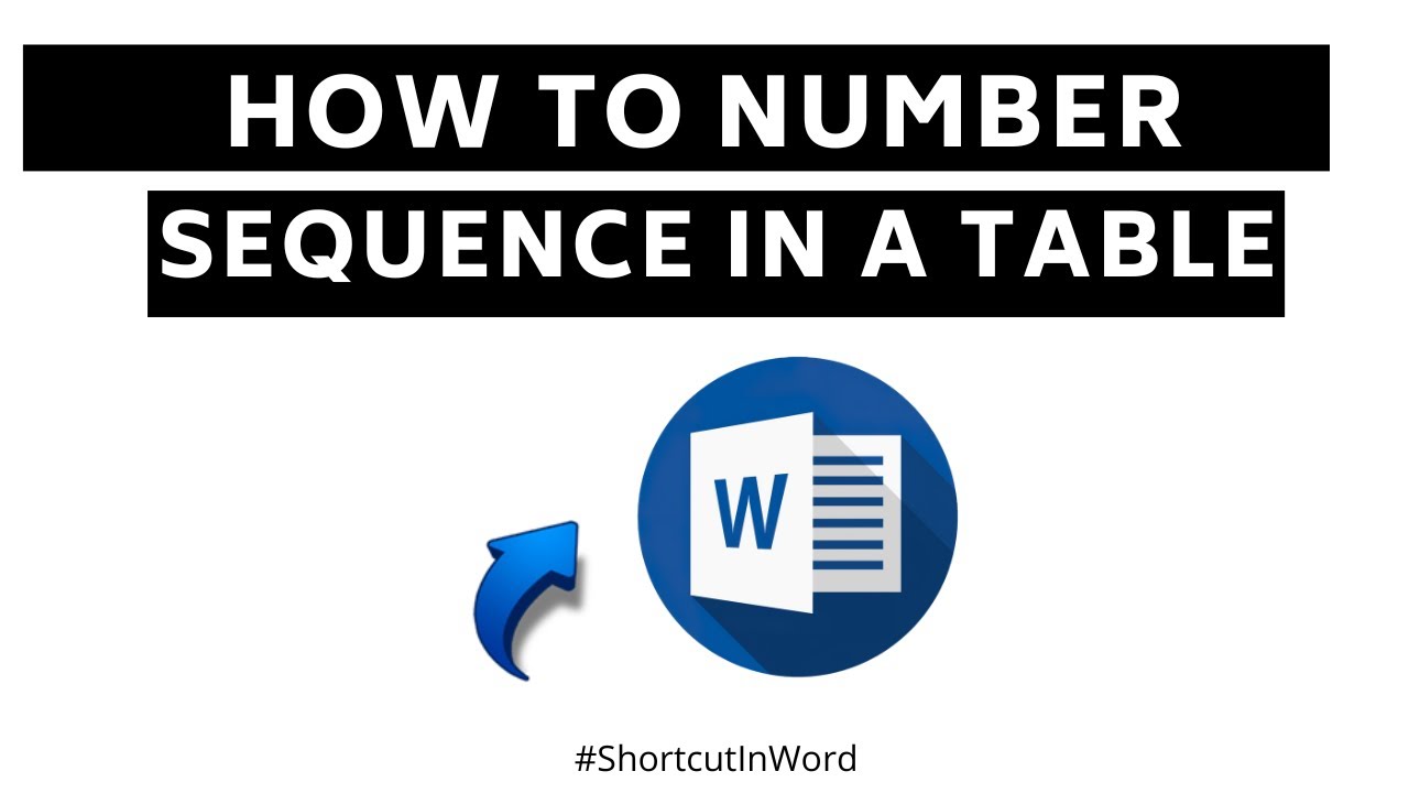 How to Number Sequentially in a Table in Microsoft Word - YouTube