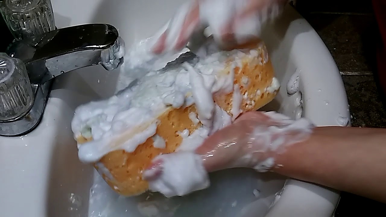 Asmr mushy soap, sponge, messy/sticky soap ending - YouTube