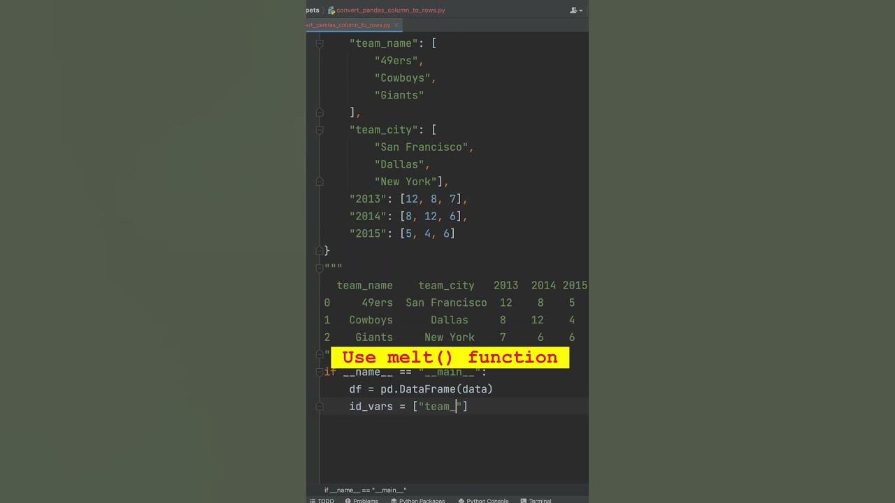 Reshape Python Pandas Dataframe Using Melt Function Youtube