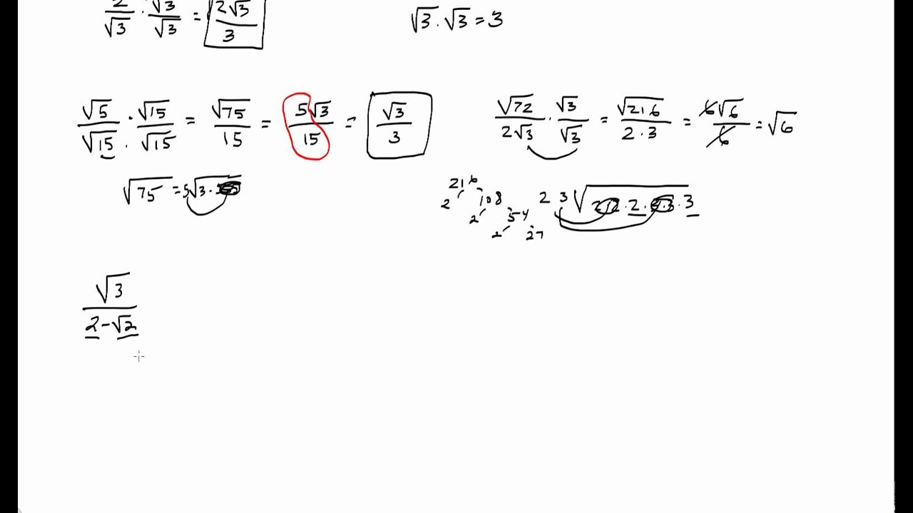 Rationalizing Radical Denominators Youtube
