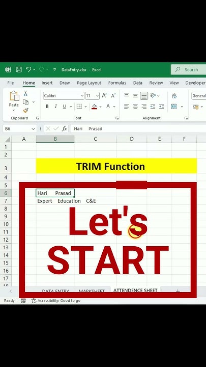 Trim Function | How to Use Trim Function In Excel? #excel #dataanalysis - YouTube