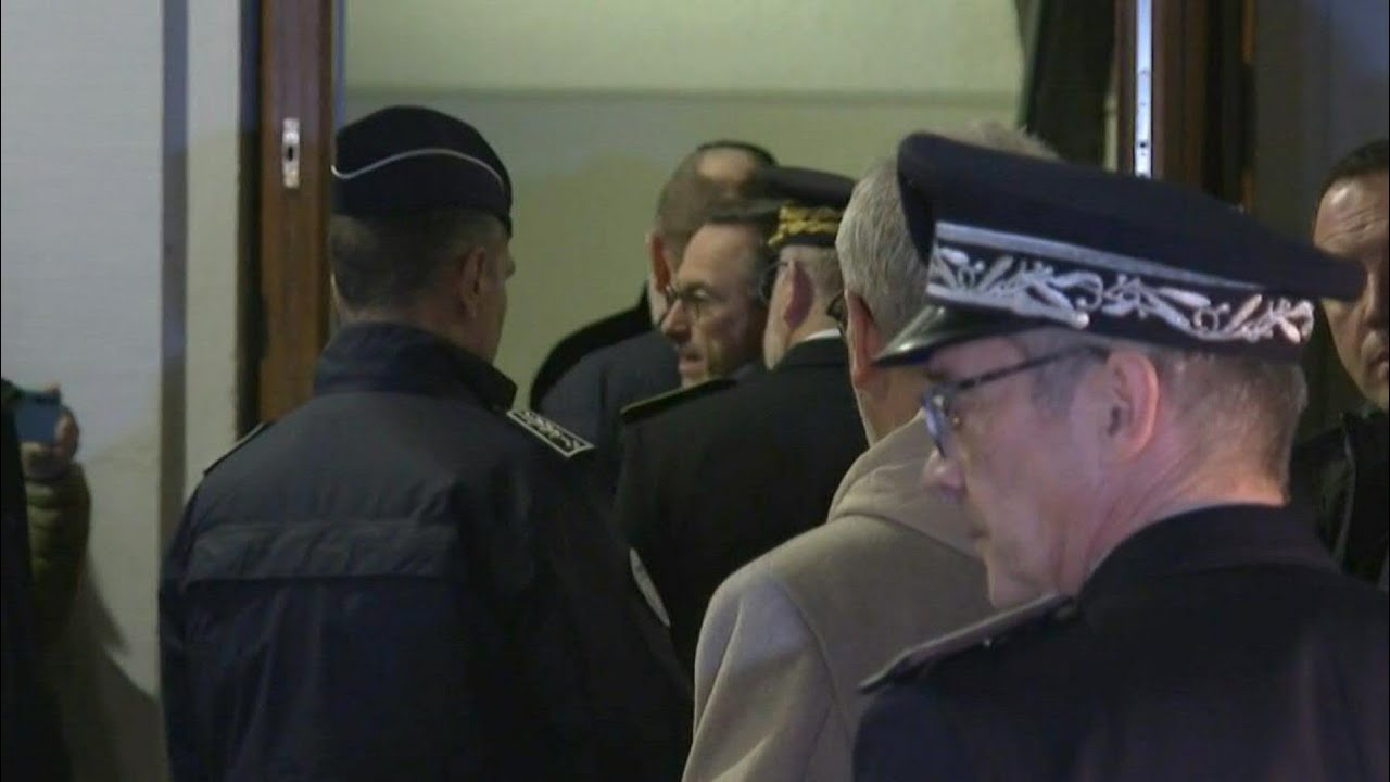 French Interior minister arrives at Mulhouse police station after ...