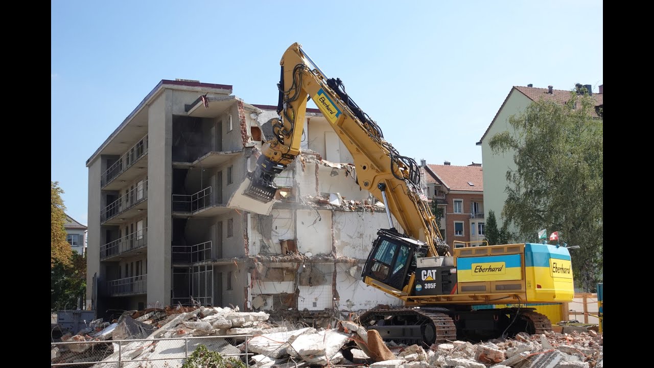 CAT 395F beim Abbruch - Eberhard - YouTube