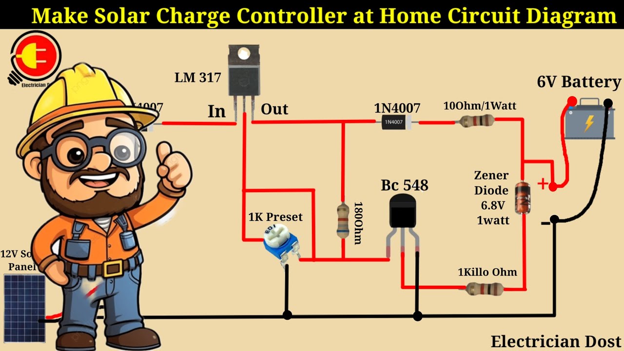 Make Solar Charge Controller at Home Circuit Diagram - YouTube