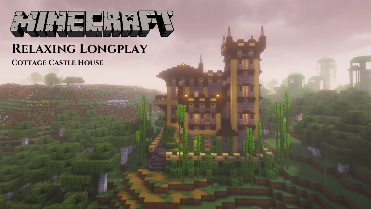 Minecraft Relaxing Longplay - Rainy Birch Forest with Cottage Castle ...