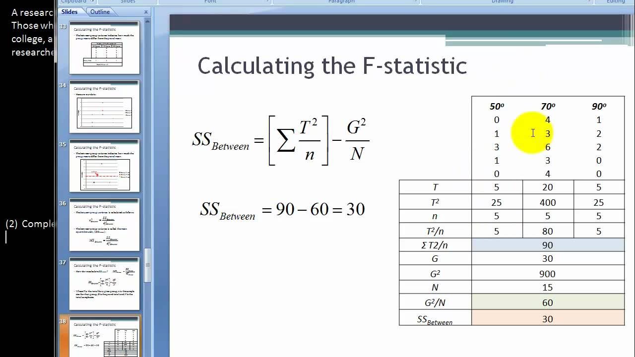 EDPS859 STATISTICAL METHOD - ANOVA: Sum of Square Between (SS between) - YouTube