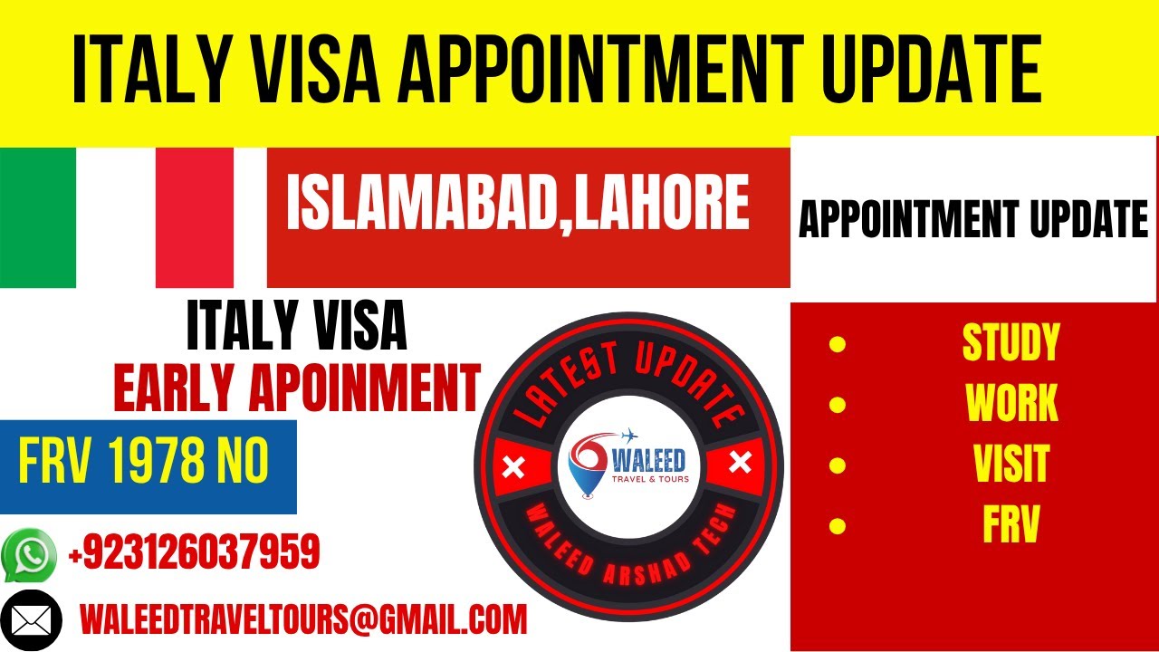 Italy Visa Appointment Update 9 July 2025 | BLS Pakistan | Family ...