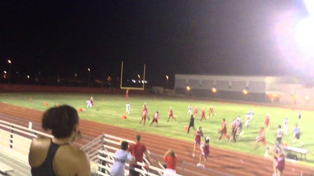 Tyrin with the pick six! David Cofield with awesome block! - YouTube