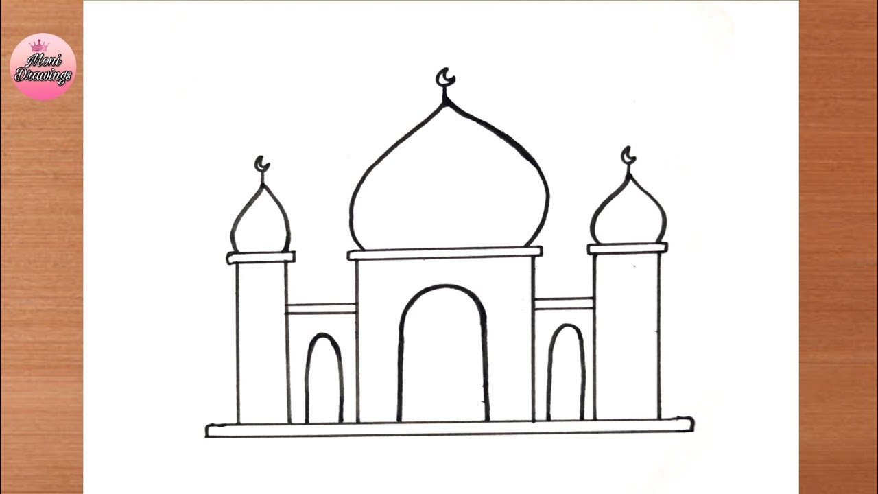 Mosque drawing | Ramadan drawing easy | How to draw Mosque step by step ...