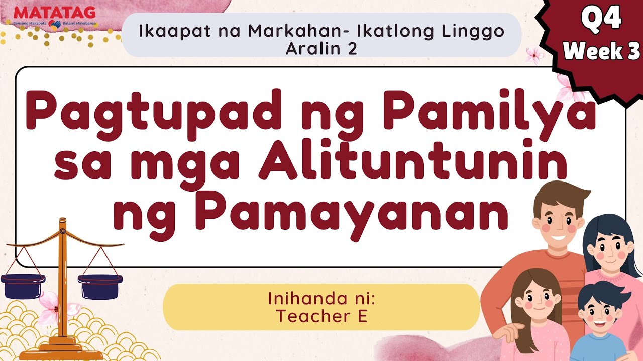 GMRC 4- Quarter 4- Week 3- Pagtupad ng Pamilya sa mga Alituntunin ng ...