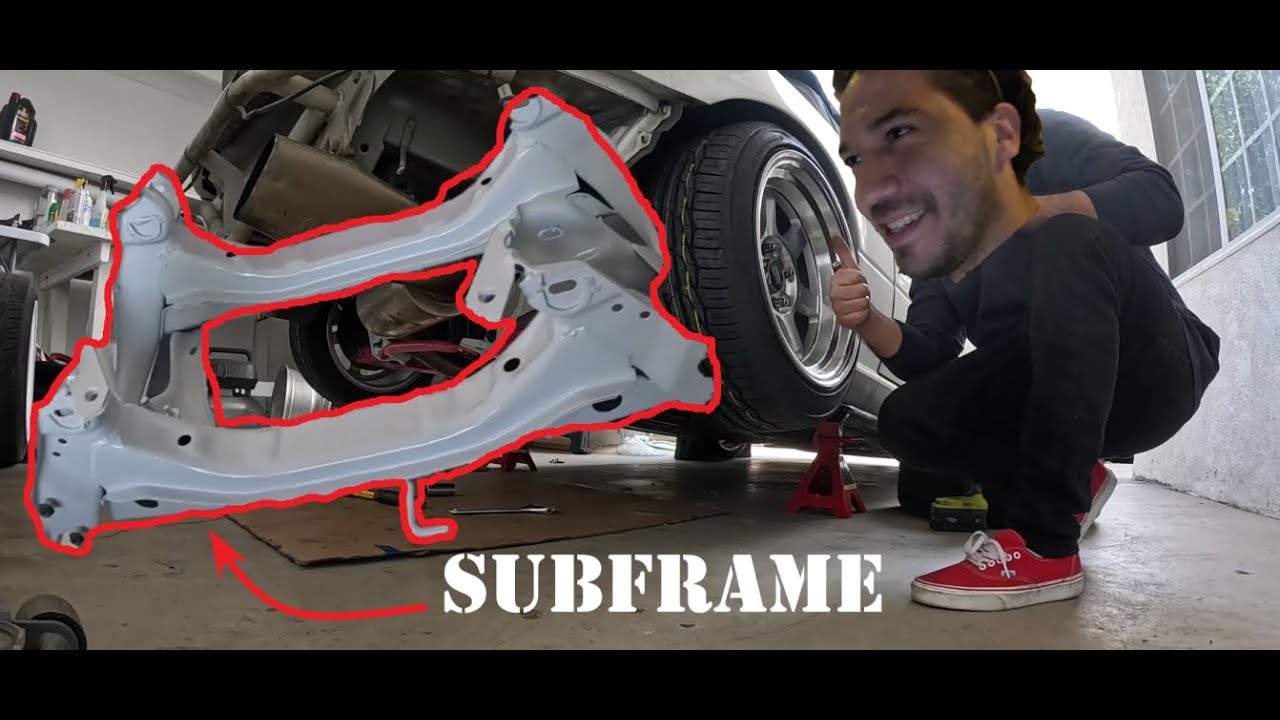 Replacing Bent Rear Subframe on the Boosted 1.6L Miata - YouTube
