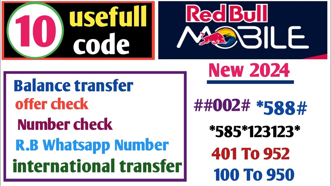 Red bull mobile saudi 10 usefull code | Red bull sim All service code ...