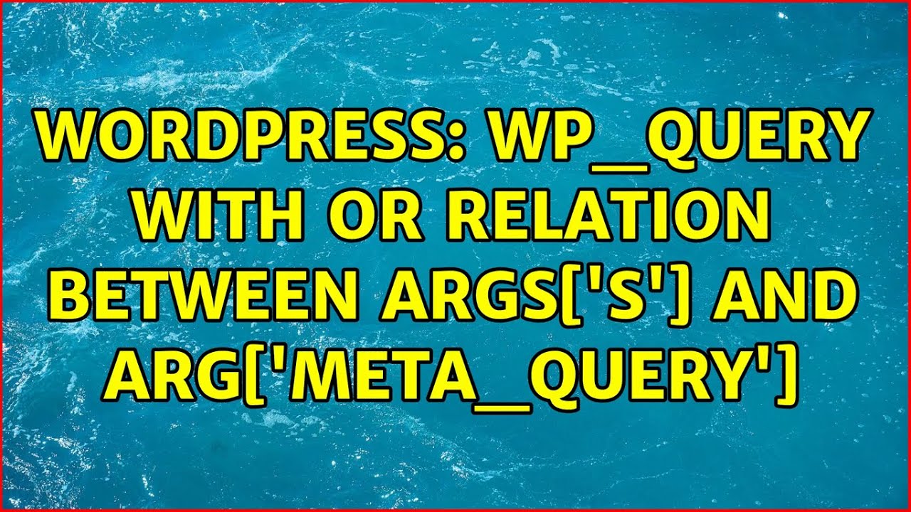 Wordpress WP query With OR Relation Between Args s And Arg meta wordpress-wp-query-with-or-relation-between-args-s-and-arg-meta
