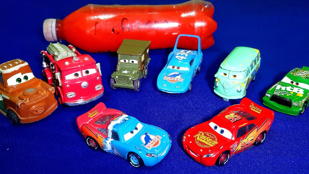 Cars 3 Lightning McQueen, Mater, Chick Hicks, Sheriff - YouTube